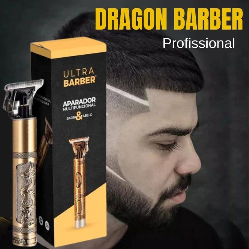 Máquina Barba Cabelo DRAGON BARBER Profissional Elétrica Bateria Recar